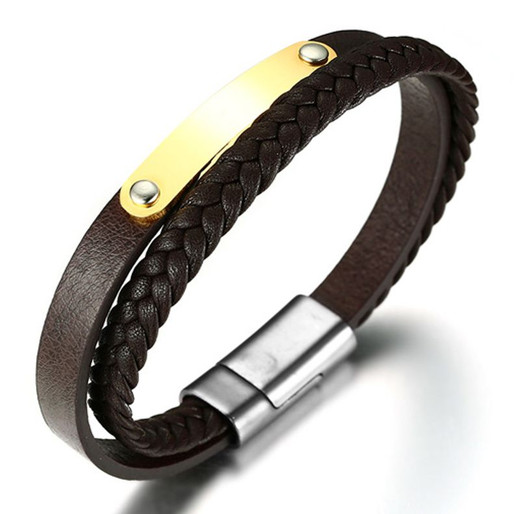 Personalized leather bracelet - ID Bracelet For Men