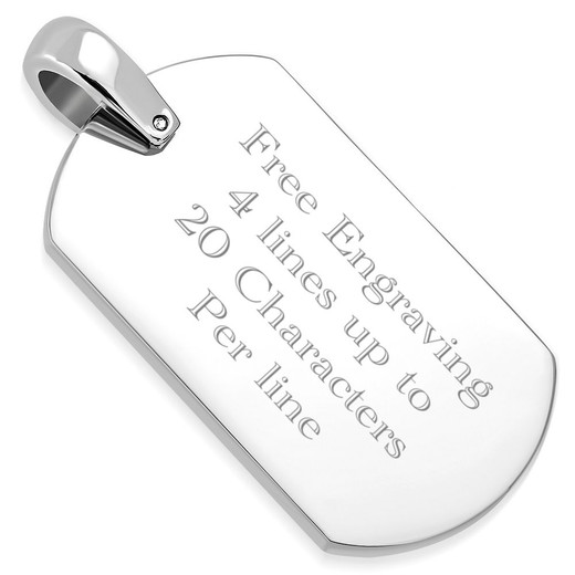 Personalized Stainless Steel Small Dog Tag Charm Pendant With Chain ...
