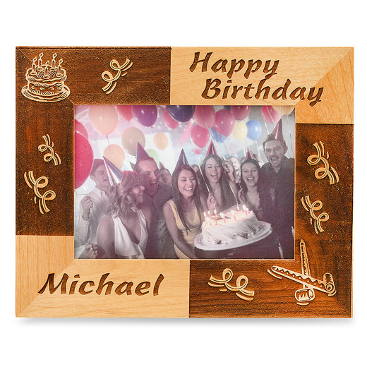 Personalized Genuine Red Alder Wood Birthday Frame - ForeverGifts.com