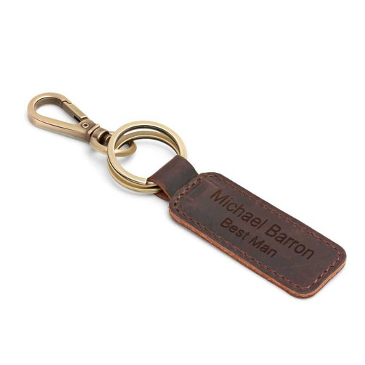Brown Genuine Leather Keychain | Custom leather keychain