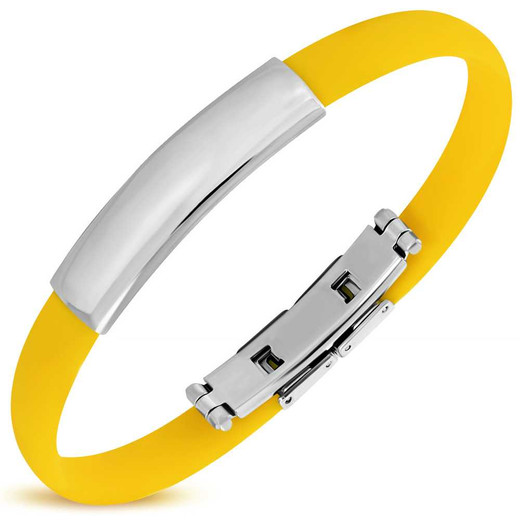 Personalized Quality Yellow Color Custom Rubber Bracelet
