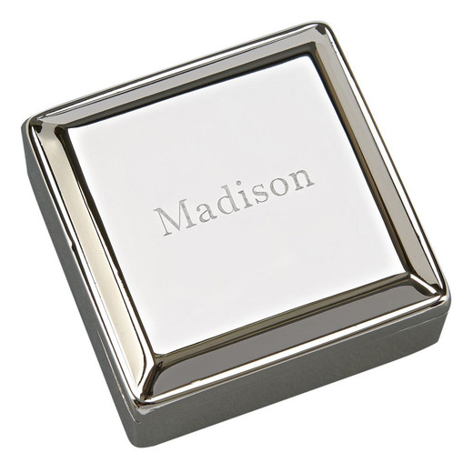Personalized Quality Small Square High Polished Jewelry Box