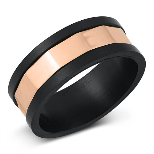 Personalized Stainless Steel Two Tone Spinner Ring