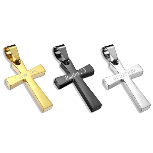 Personalized Latin Cross Pendant with Chain