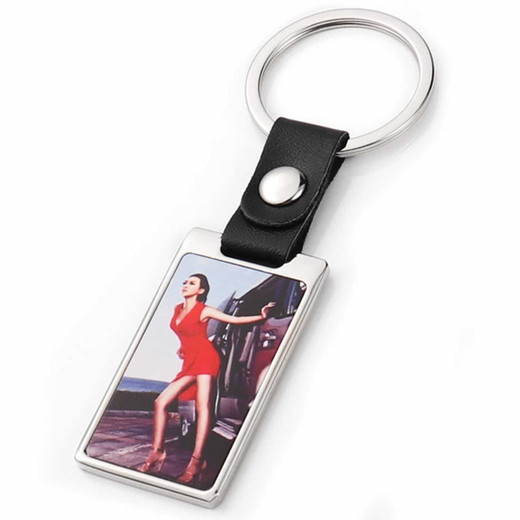 Personalized Photo Keychain - Long Rectangular Quality Metal