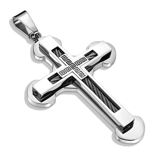 Personalized Stainless Steel Pendant - Double Cross