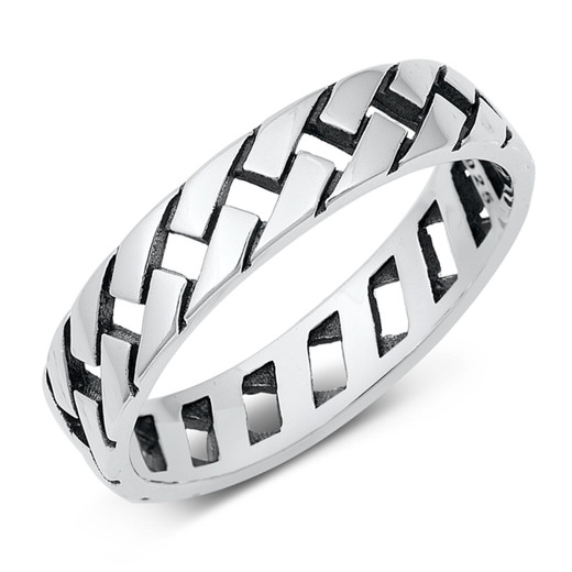 Quality 925 Sterling Silver Link Chain Ring - ForeverGifts.com