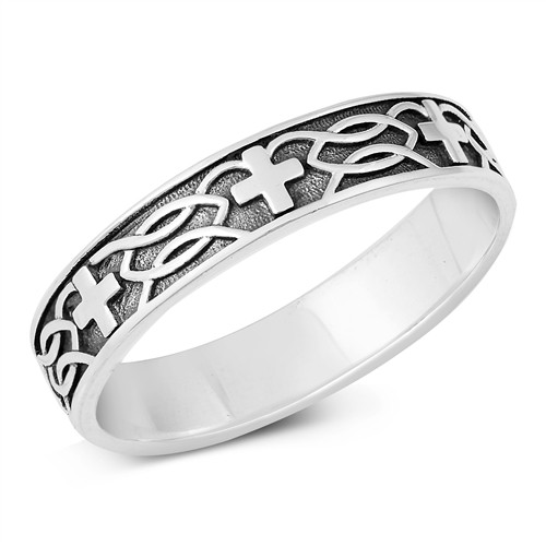 Personalized Quality 925 Genuine Sterling Silver Cross Ring