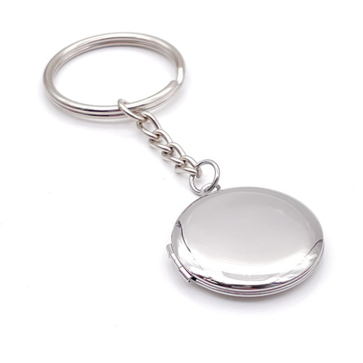 Personalized Stainless Steel Round Engraved Locket Keychain