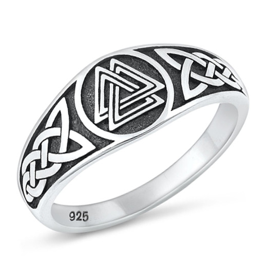 Personalized 925 Sterling Silver Celtic Valknut Ring
