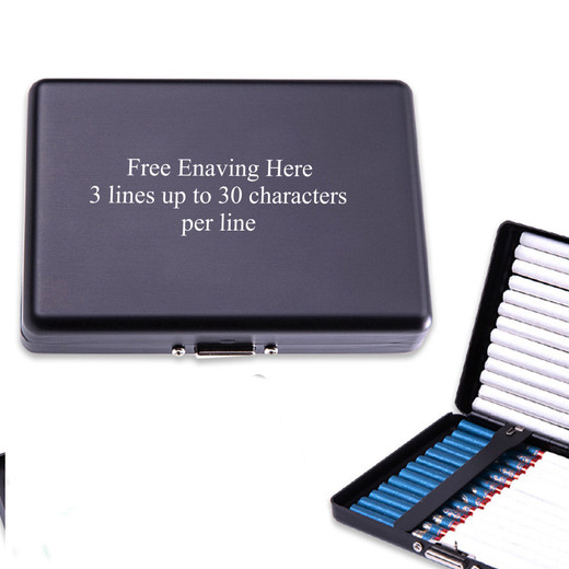 Personalized Quality All Black Metal Cigarette Case - ForeverGifts.com