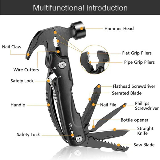 Personalized Camping Tool Hammer | 12 Functions Multi Tool