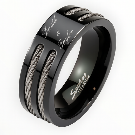 Custom titanium ring - Personalized Solid Titanium