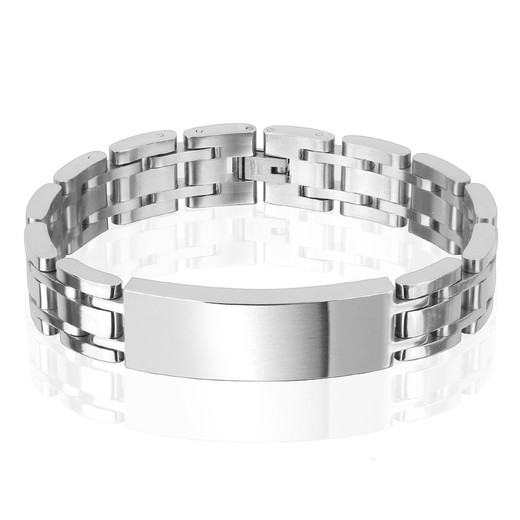 Classic Chain with ID Plate Custom Stainless Steel Bracelet