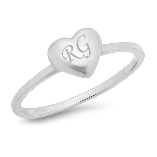 Personalized Sterling Silver Heart Ring - Free Engraving