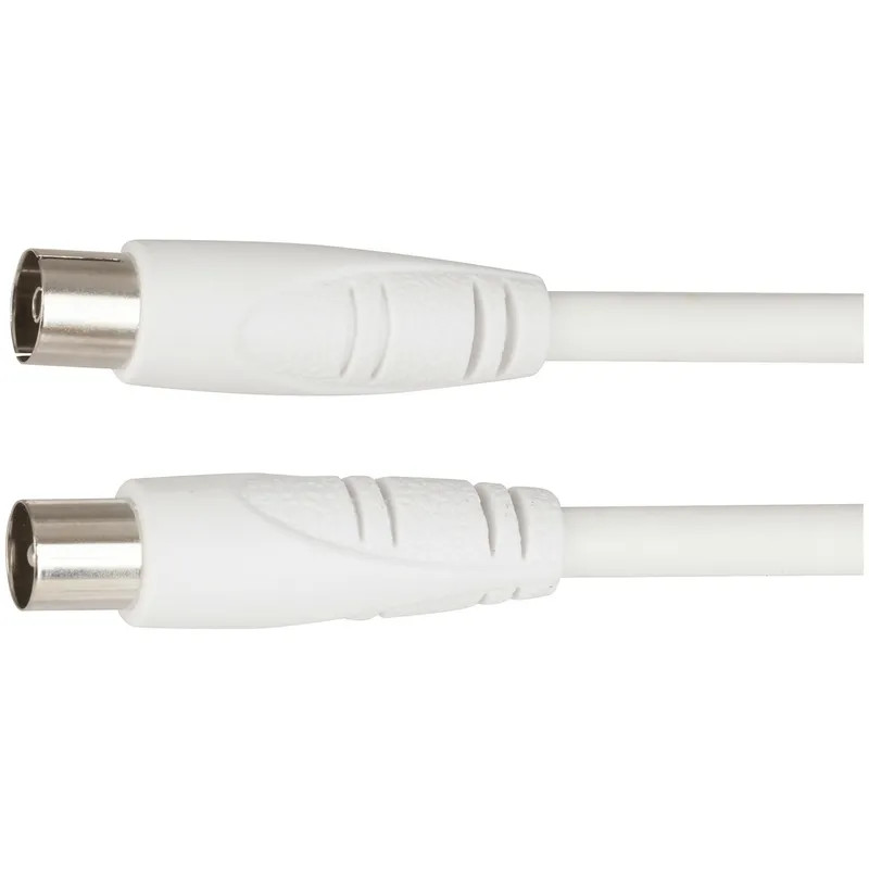 TV Coaxial Plug to Socket Cable - 1.5m - White