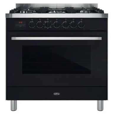 Euromaid Belling Design Collection 90cm Dual Fuel Upright Cooker -Black