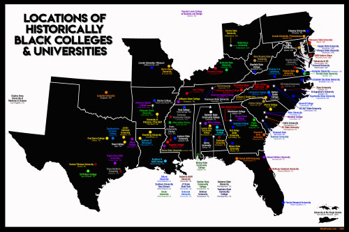 HBCU Locations Map - Whiteout