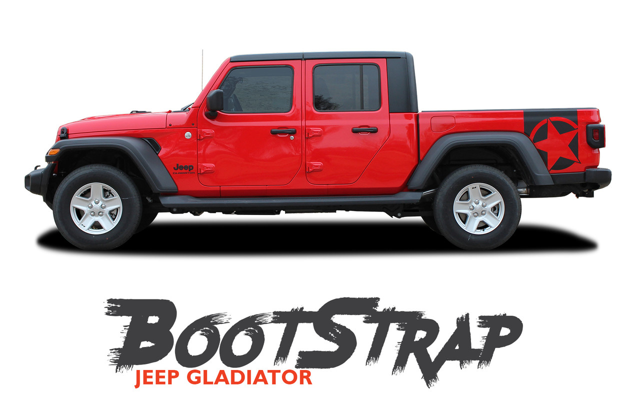 Jeep Gladiator Side Star Decals, Jeep Gladiator Body Stripes, ALPHA SIDES