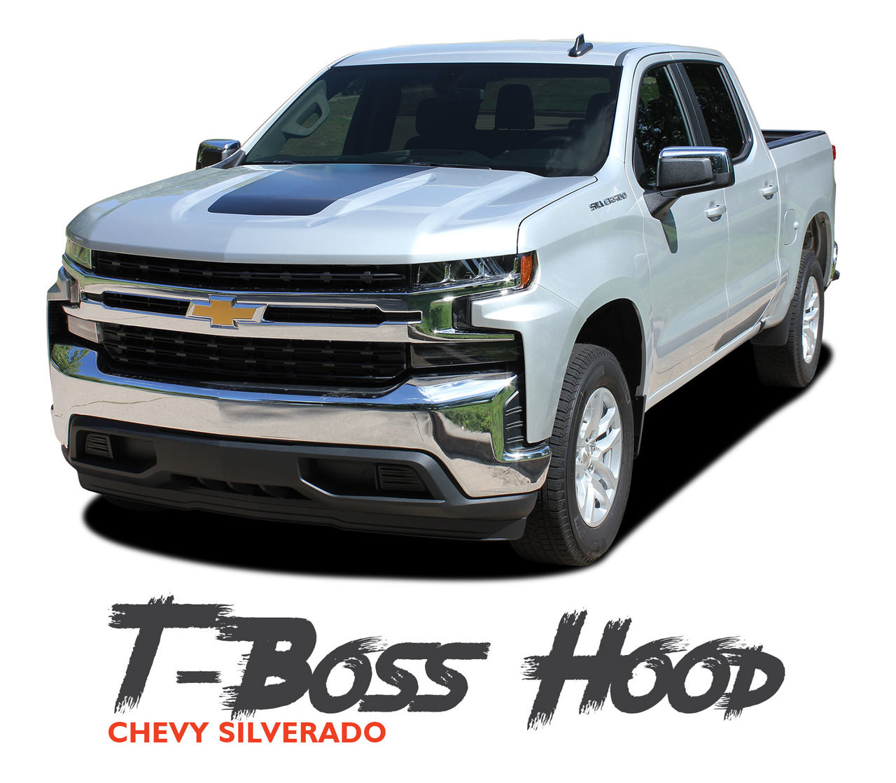 TRAIL BOSS Silverado Hood Decals, Silverado Hood Stripe Vinyl Graphics