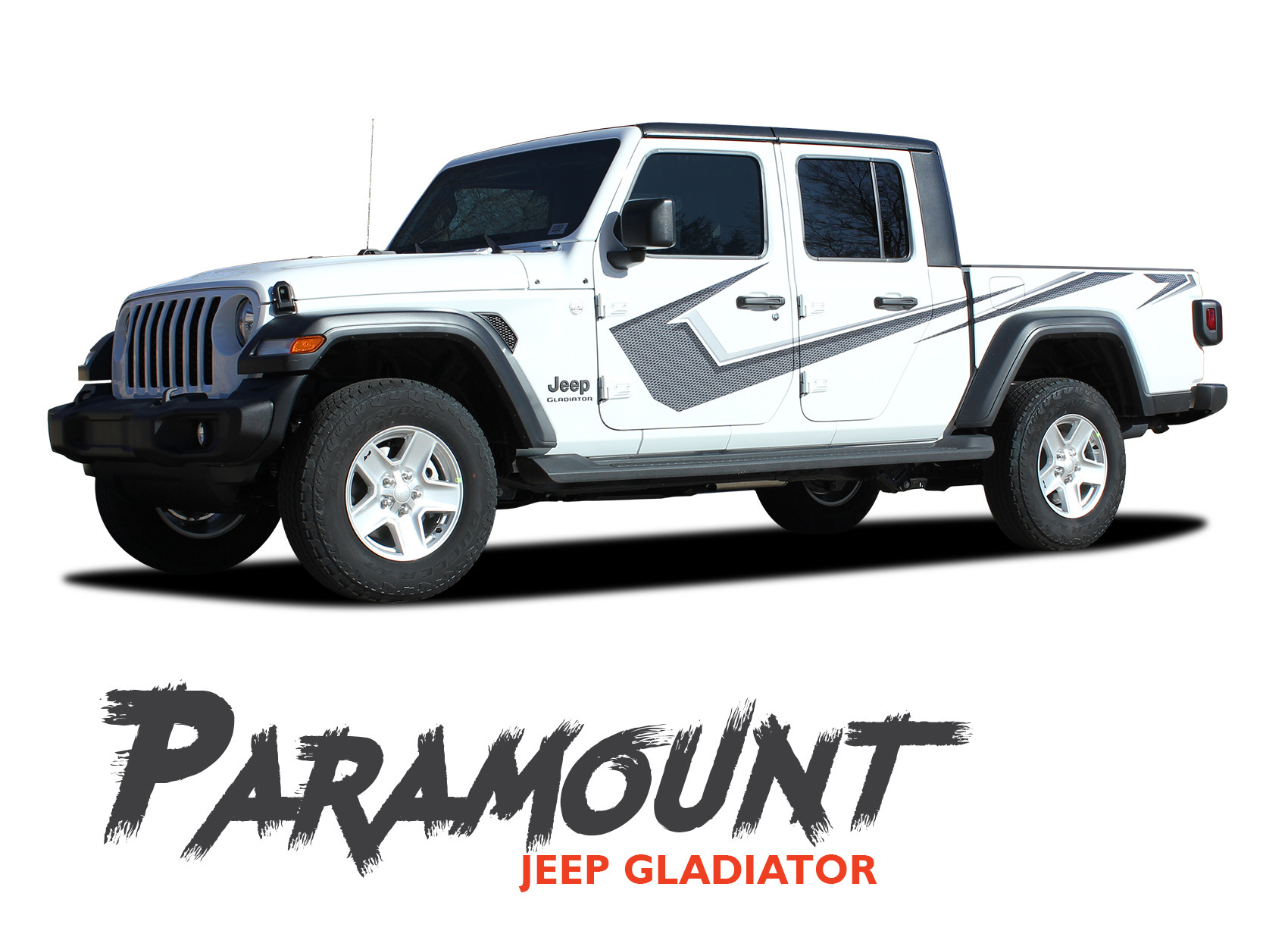 Jeep Gladiator Side Star Decals, Jeep Gladiator Body Stripes, ALPHA SIDES