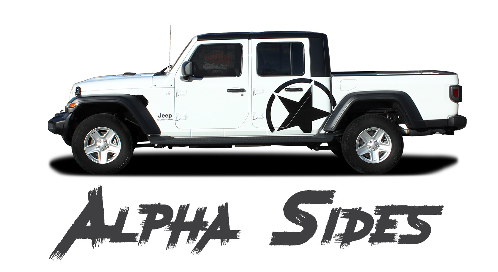 Jeep Gladiator Side Star Decals, Jeep Gladiator Body Stripes, LEGEND SIDES