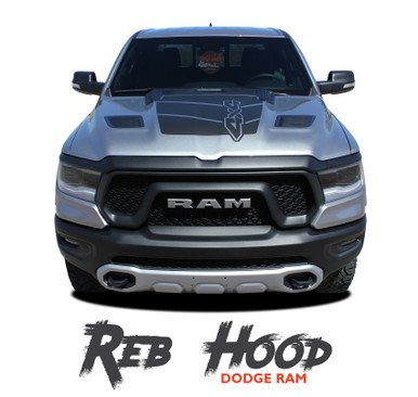 REB HOOD, Dodge Ram Rebel Decals, Ram Rebel Decals, Ram 1500 Vinyl Graphics