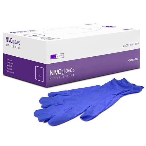 Nivo Nitrile Exam Gloves Medium - Blue, Non-Sterile, Powder-Free, Box ...