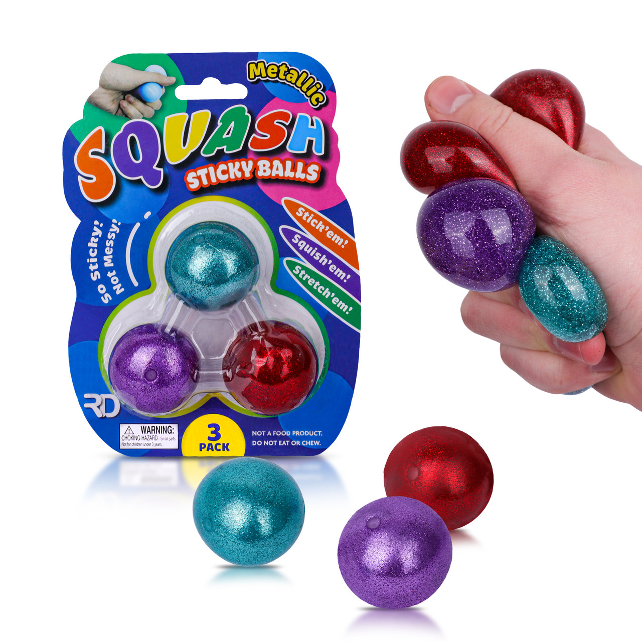 Squash Sticky Balls Variety Of Fun Colors Sticky Squishy Sensory