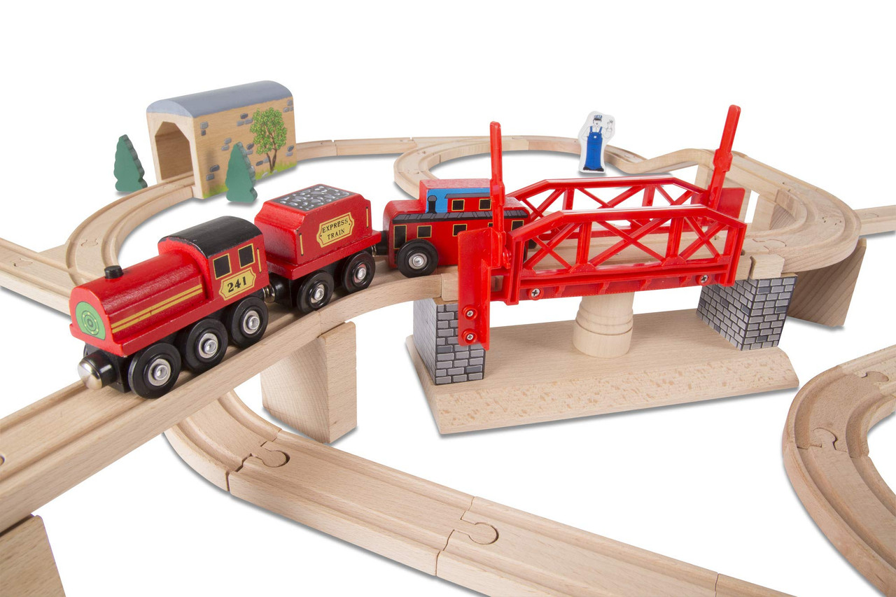 Melissa Doug Swivel Bridge Train Set Toys 4 U