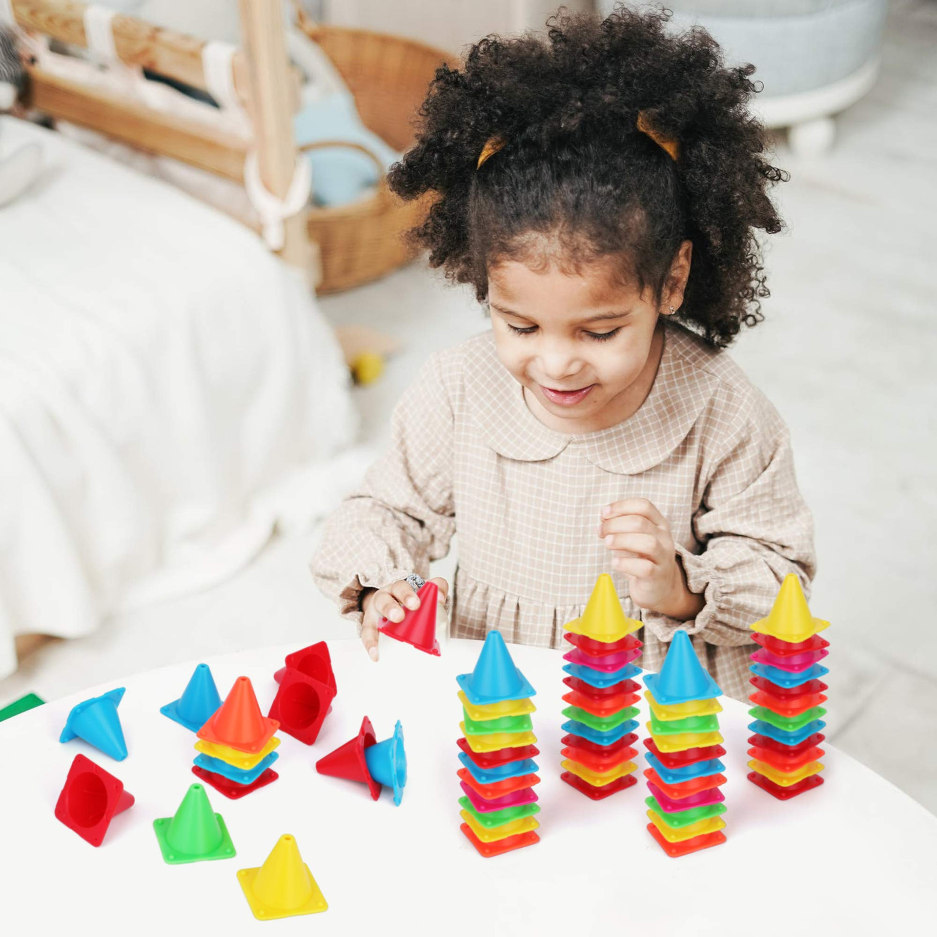 PlayBuild ConestaX Stacking Game - 48 Pcs Cones Balancing Stacking Toy ...