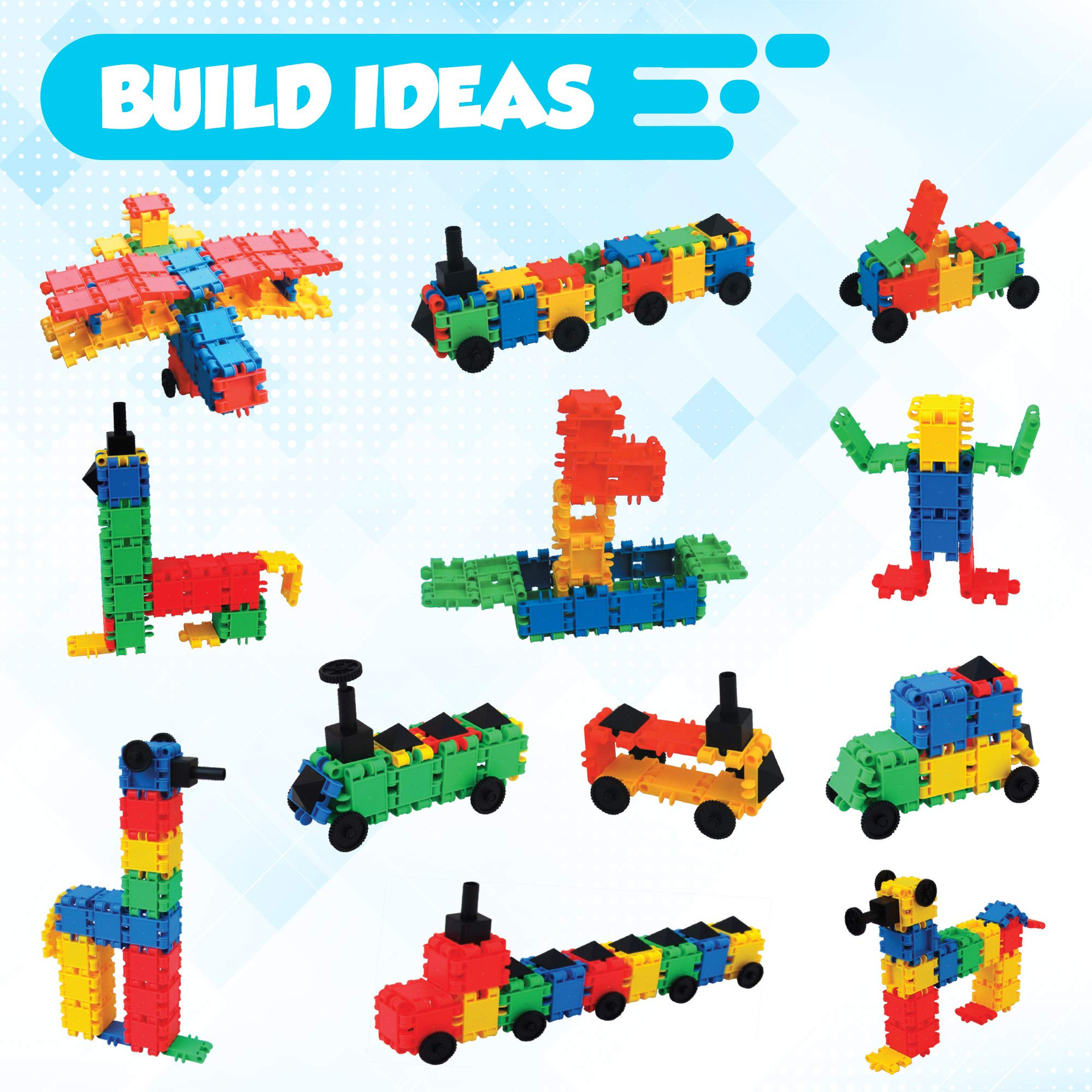 SNAPZ Building Bricks 500 Pcs Connecting Toy - Strong Durable Colorful ...