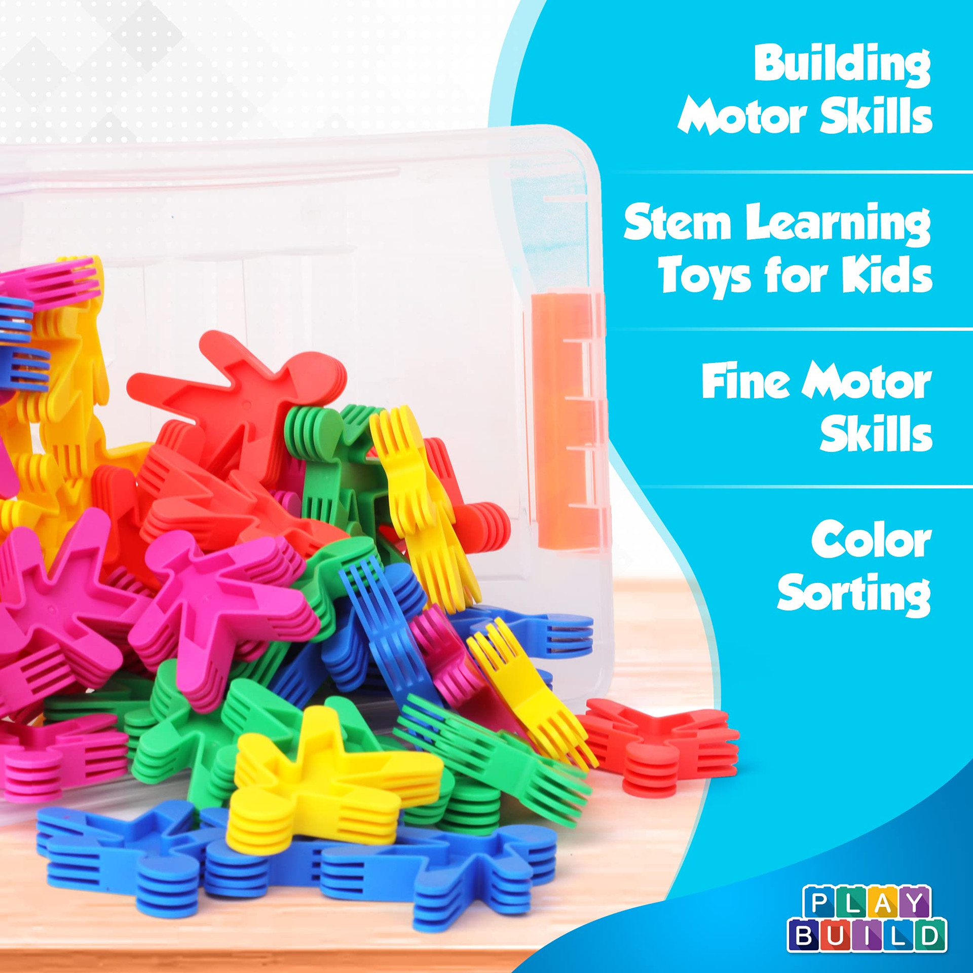 Play Build Interlinks Connector Building Toys, Interlocking Stem Toys ...