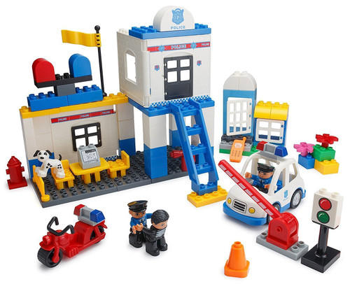 Play Build Police Station Building Blocks Set - Toys 4 U