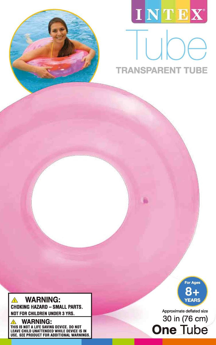 Intex 59260ep Transparent Swim Tube, Age 8+ Assorted Colors - Toys 4 U