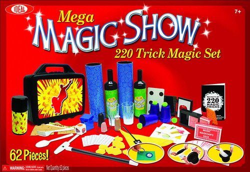 Ideal 220 Trick Mega Magic Show Kit 62 Piece Set with Top Hat and Wand ...