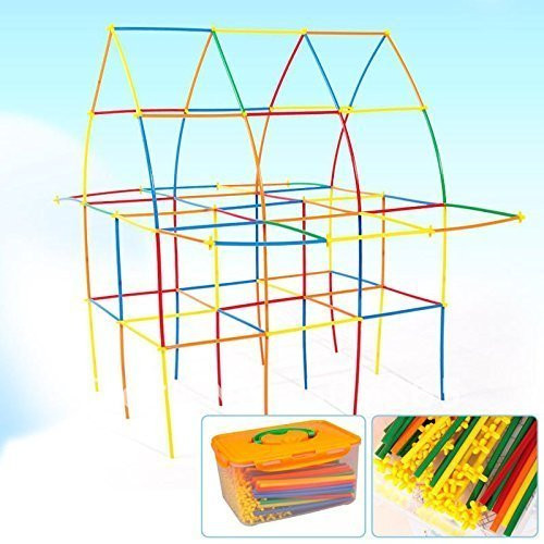 Building Straws & Connectors STEM Constructing Toys 400 Pcs Plastic ...