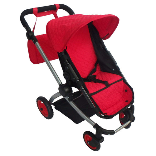 Modern Babyboo Doll Stroller Red Quilted Fabric- New Luxury Collection ...