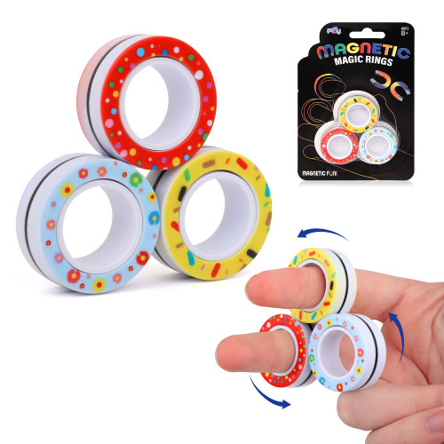Go Play Magnetic Magic Fidget Toy, 3 Pack Stress Relief Rings, Therapy ...