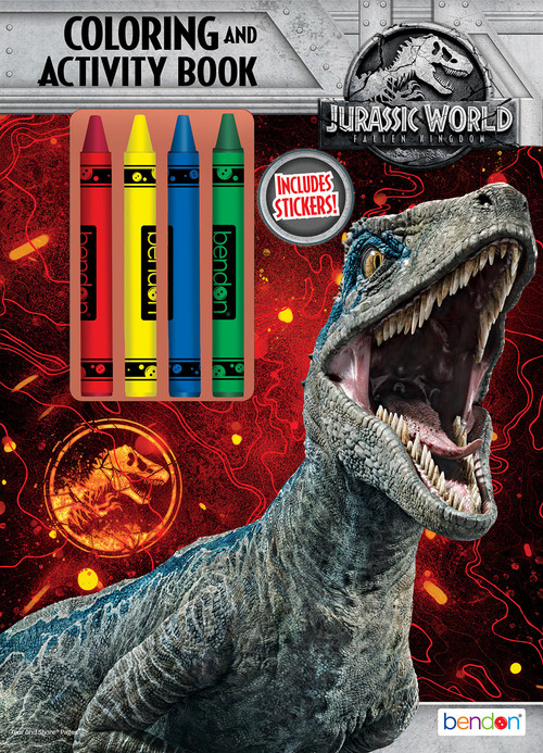 Bendon Coloring and Activity Book with Crayons, Jurassic World Fallen ...