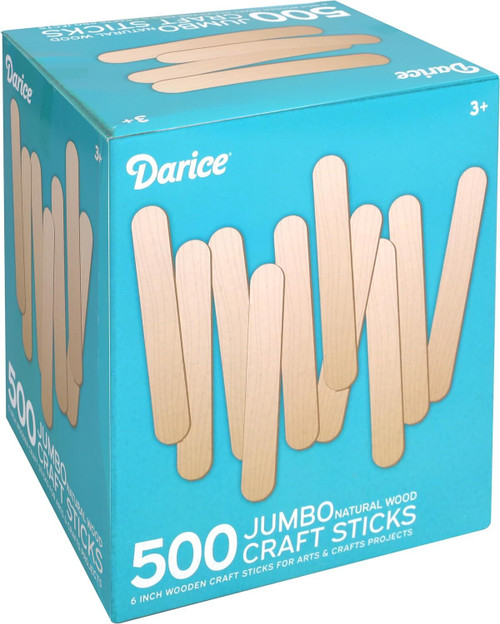 Darice 500 Pcs Popsicle Sticks for Crafts, 6" Natural Color Wooden ...