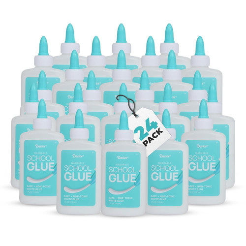 Darice Washable School Glue 4oz - 24-Pack White Glue for Kids - Extra ...