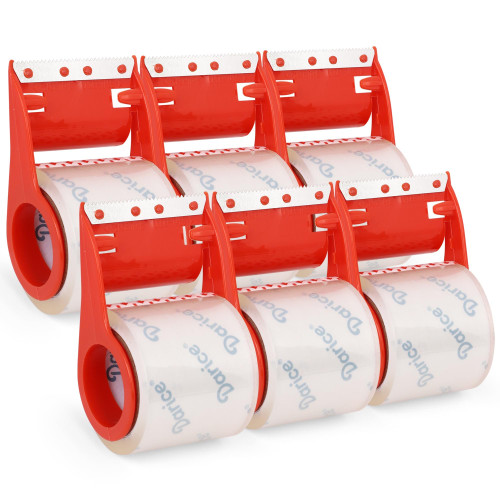 Darice Heavy Duty Packing Tape with Dispenser - Pack of 6 - Strong and ...