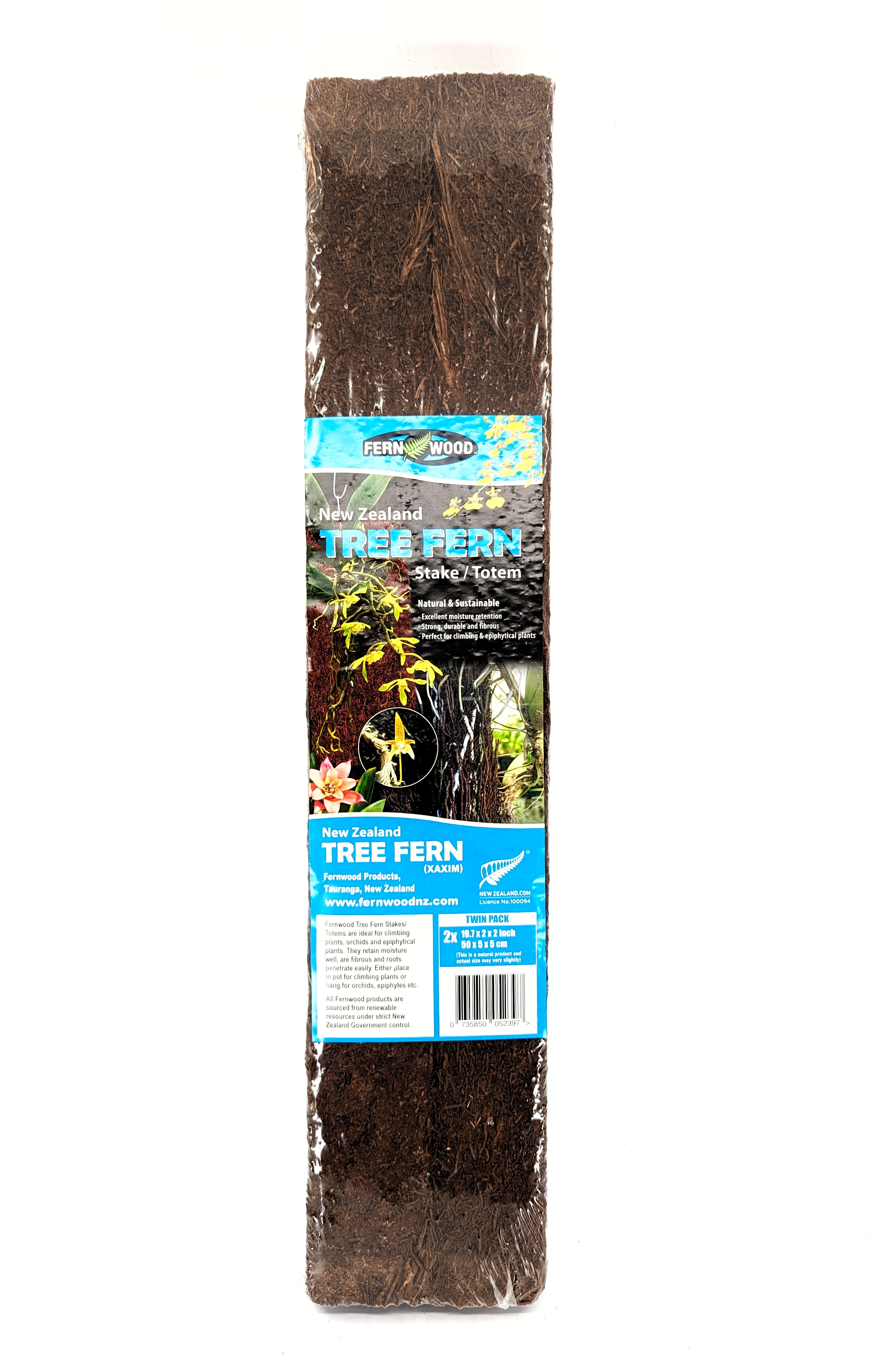 (2) 2" x 2" x 20" New Zealand Fern Wood Tree Fern Fiber Totem