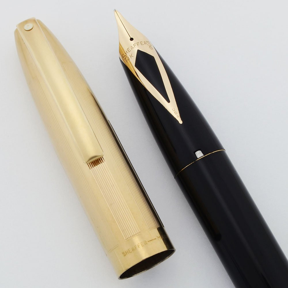 Sheaffer PFM V Fountain Pen - Snorkel, Black w Gold Filled Cap, 14k ...