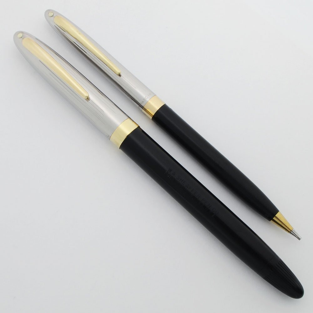 Sheaffer Clipper Snorkel Fountain Pen Pencil Set - Black, Extra Fine ...