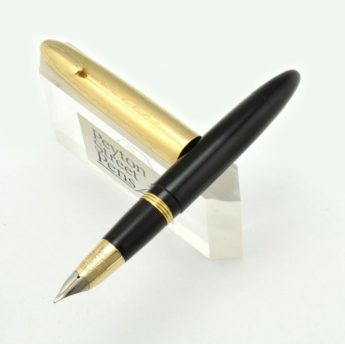 Sheaffer Crest Tuckaway 1750 - Black, GF Cap, Vac-Fil, Fine (Excellent ...