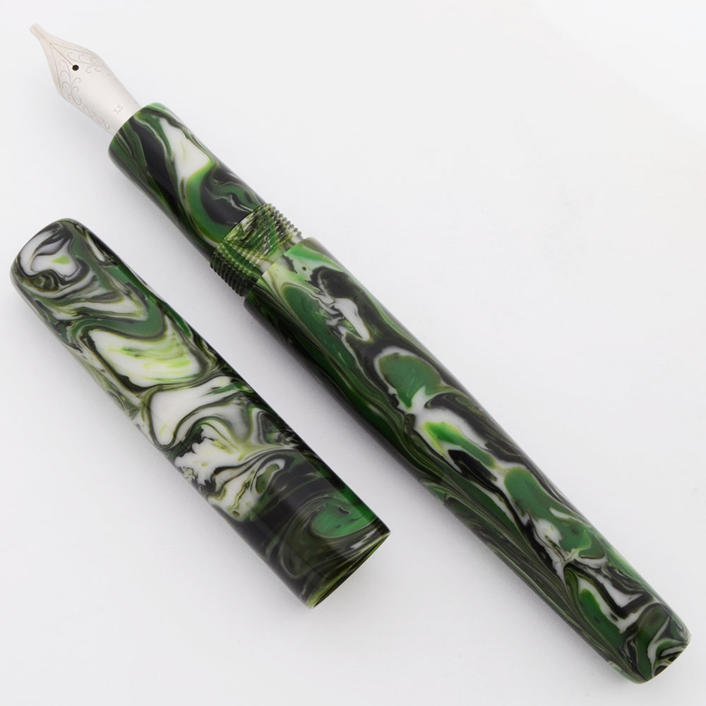PSPW Prototype Fountain Pen - Green Cruzite, No Clip, JoWo #6 Nibs ...