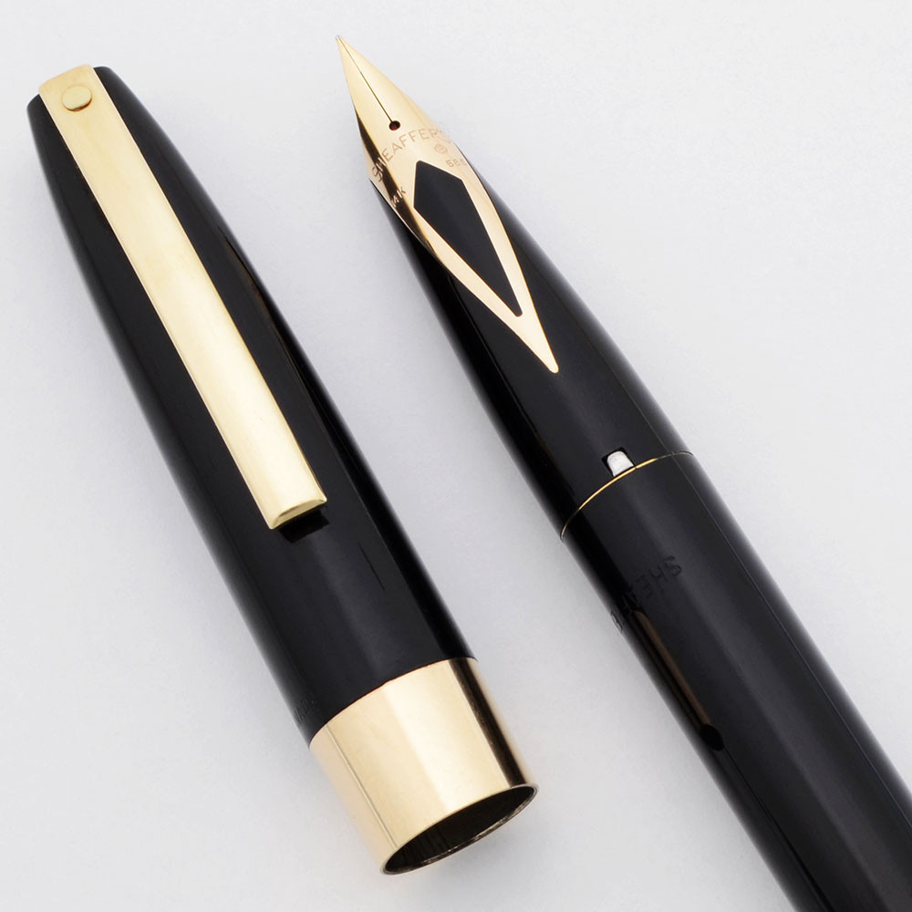 Sheaffer Imperial IV Touchdown Fountain Pen - Black, Wide Gold Cap Band ...