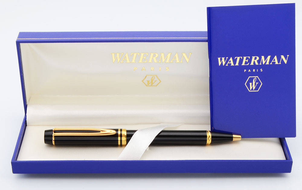 Waterman Le Man 100 Ballpoint Pen (1990s) - Black w/Gold Trim ...